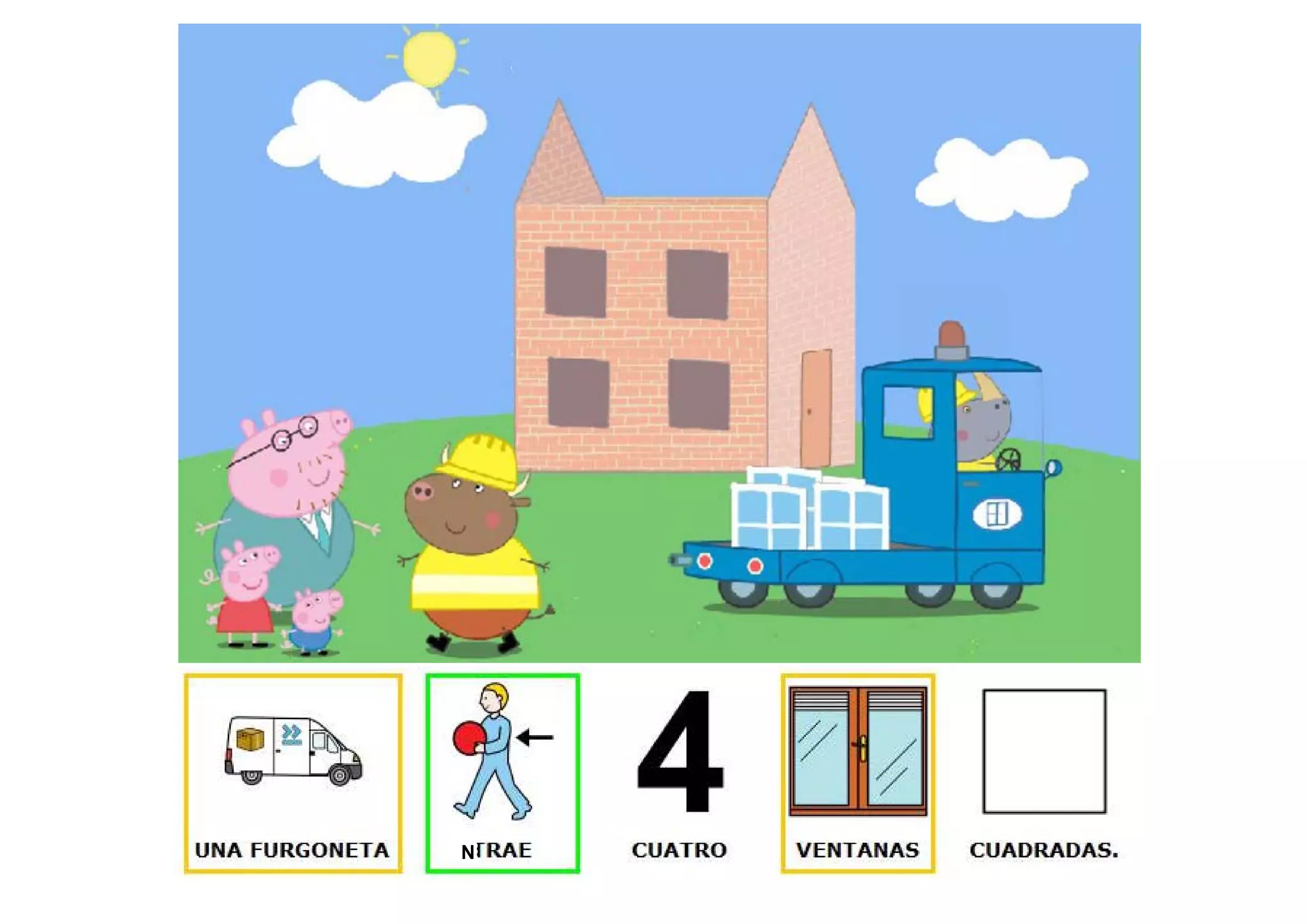 Sr. Bull ( Peppa Pig ) construye una casa. Cuento con pictogramas ...