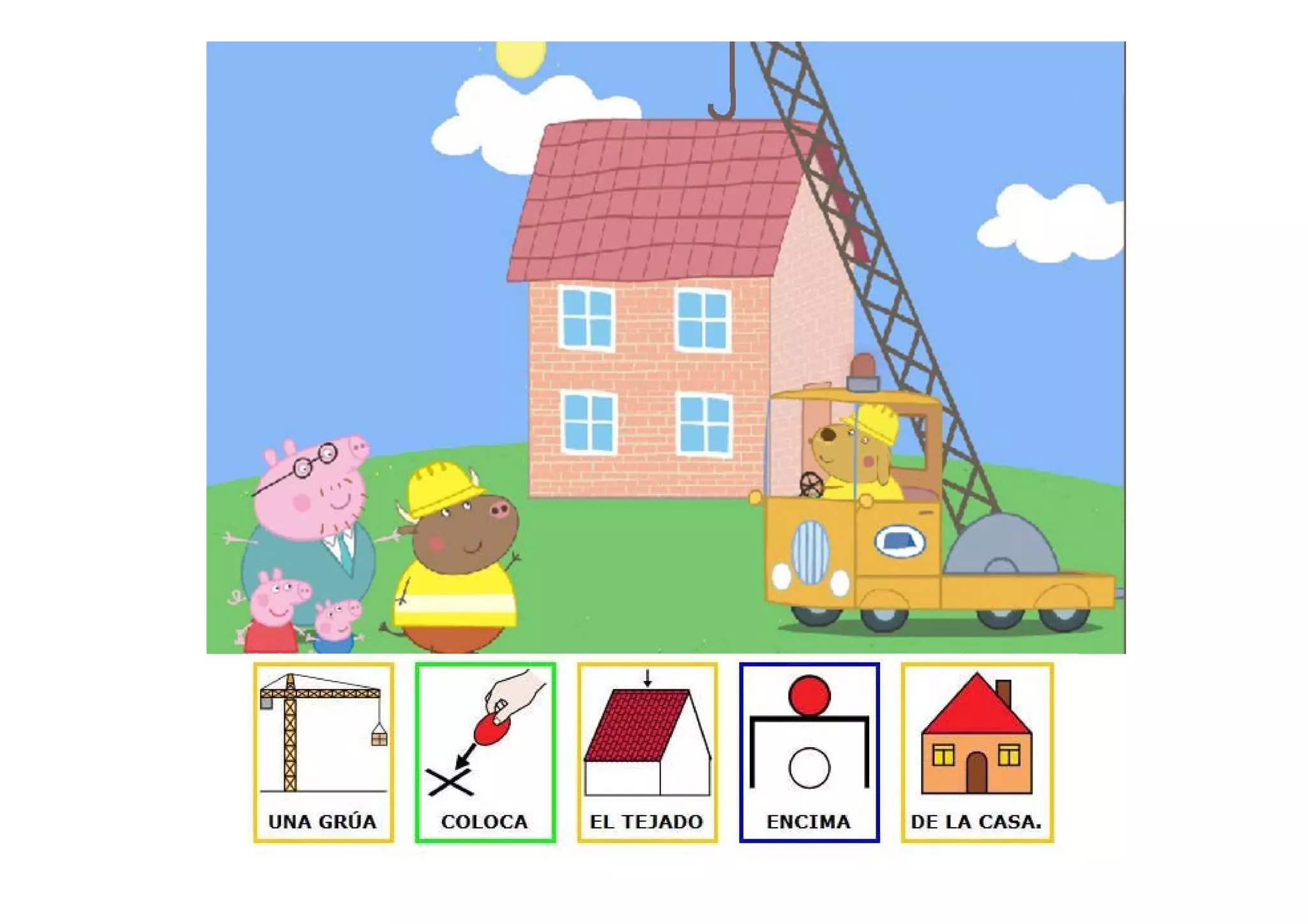 Sr. Bull ( Peppa Pig ) construye una casa. Cuento con pictogramas ...