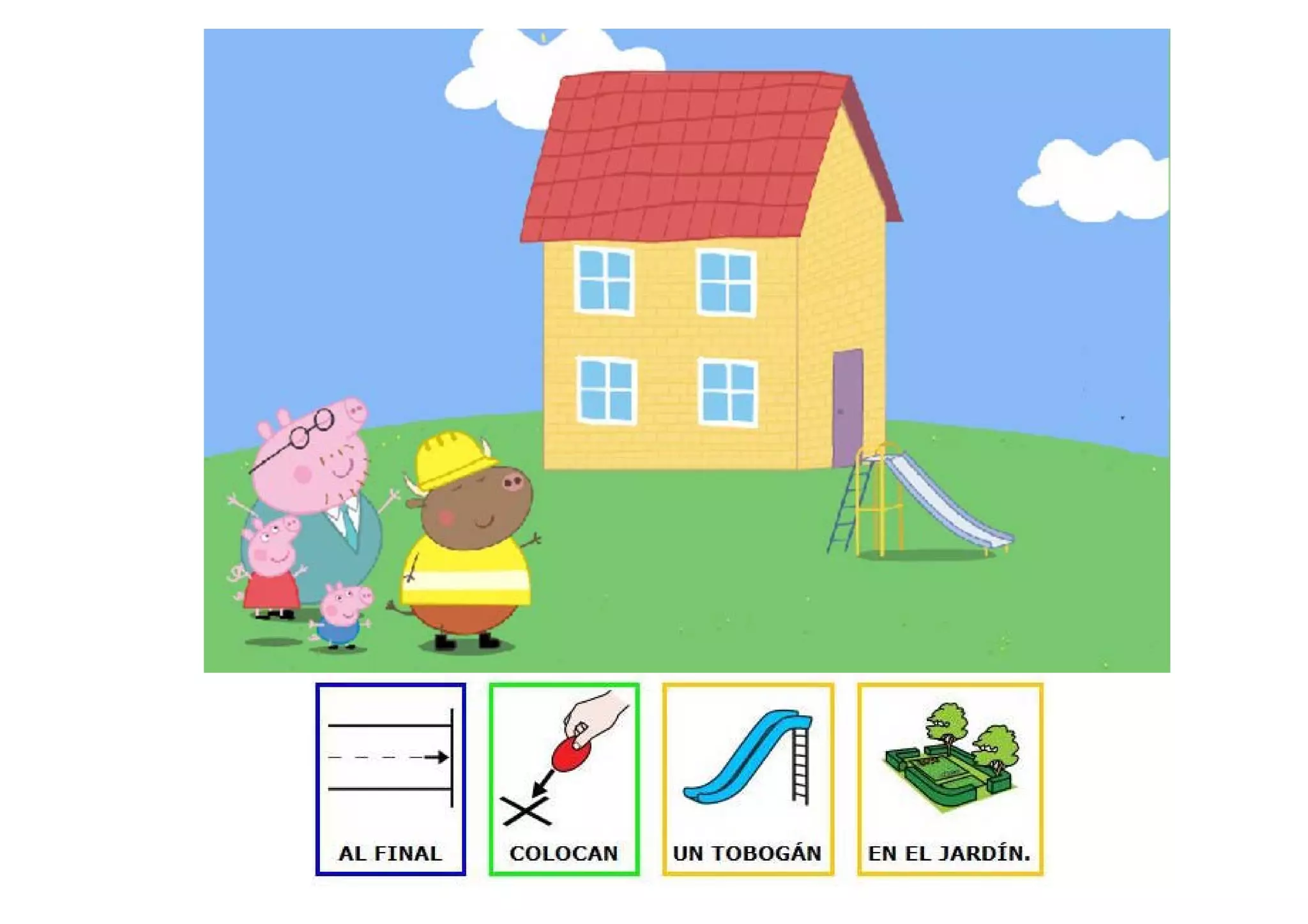 Sr. Bull ( Peppa Pig ) construye una casa. Cuento con pictogramas ...
