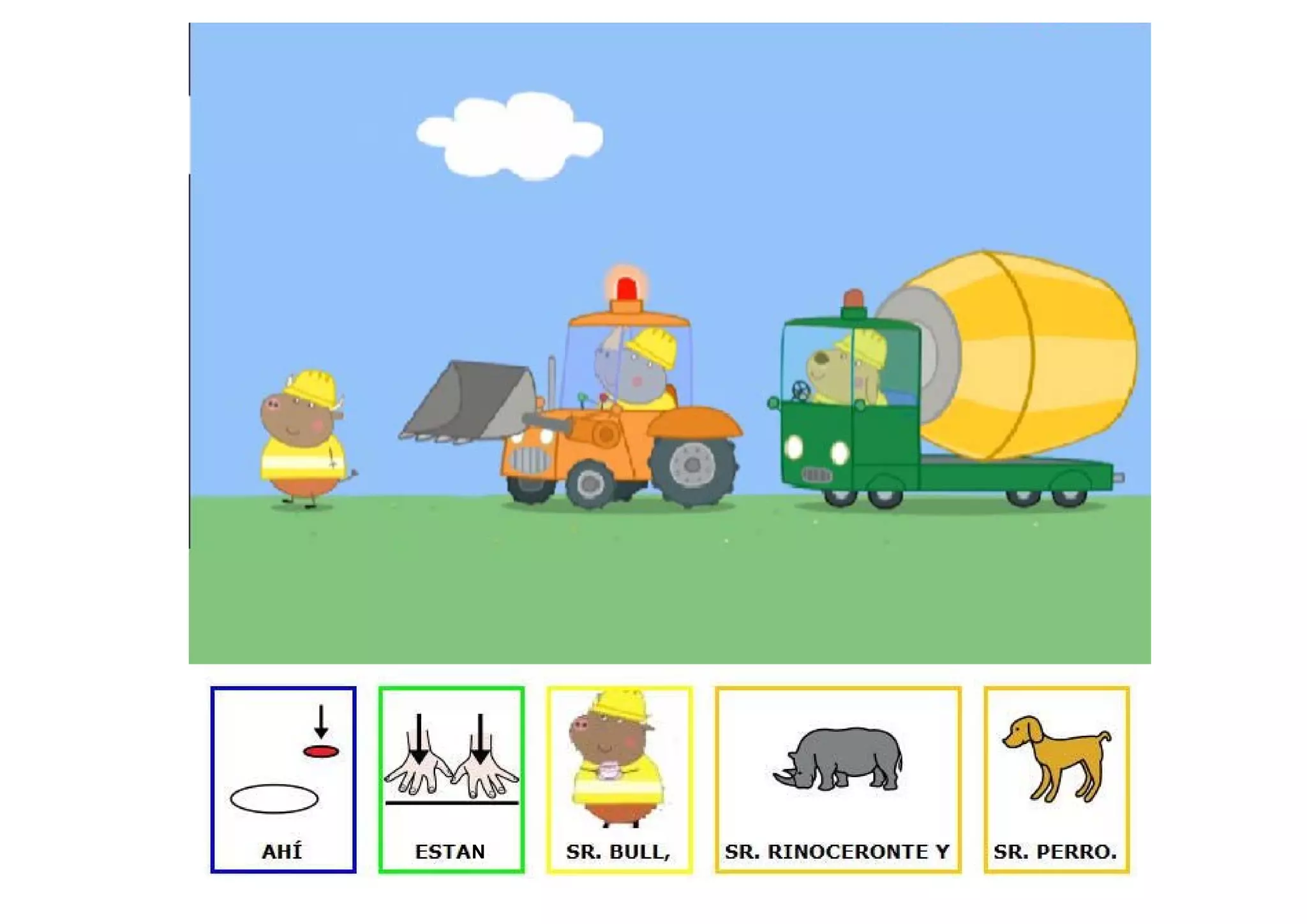 Sr. Bull ( Peppa Pig ) construye una casa. Cuento con pictogramas ...