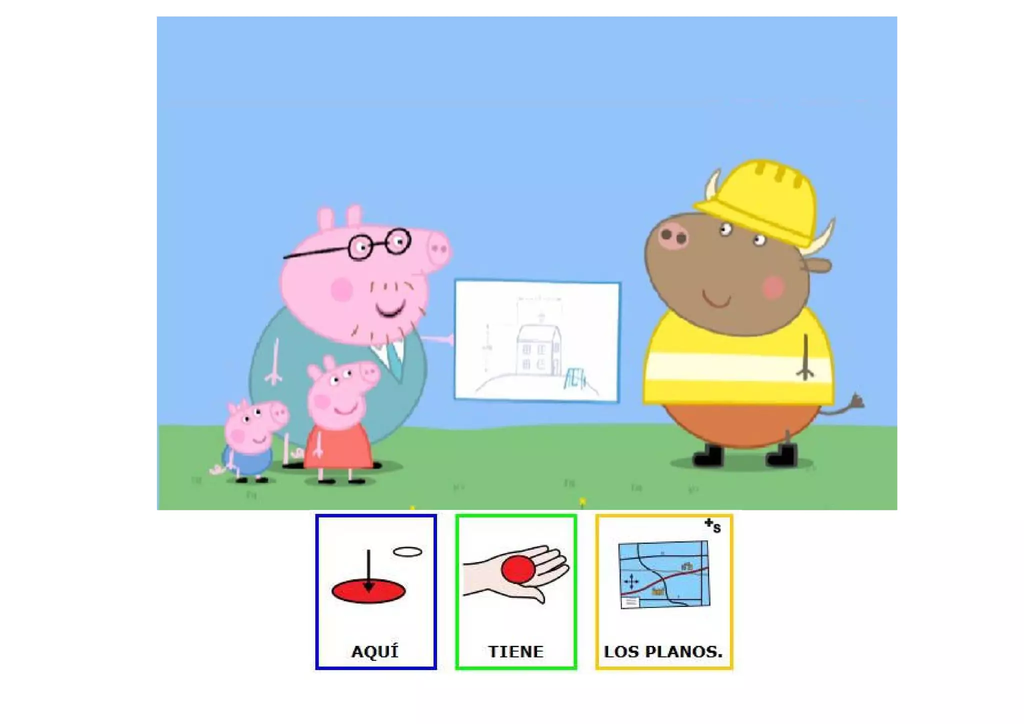 Sr. Bull ( Peppa Pig ) construye una casa. Cuento con pictogramas ...