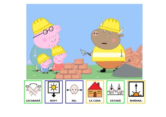 Sr. Bull ( Peppa Pig ) construye una casa. Cuento con pictogramas ...