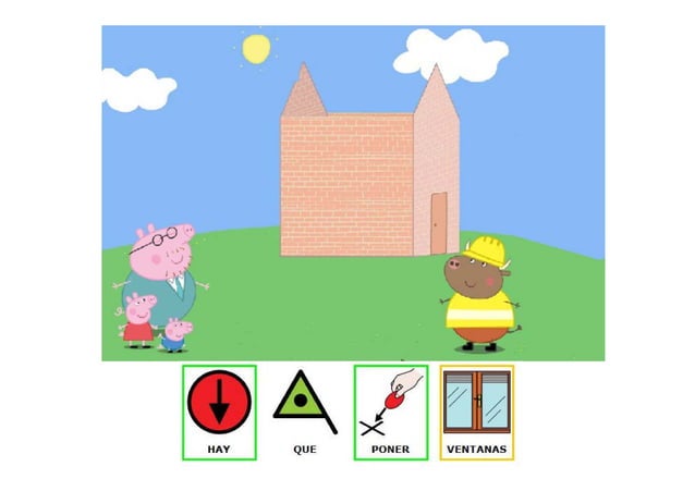 Sr. Bull ( Peppa Pig ) construye una casa. Cuento con pictogramas ...