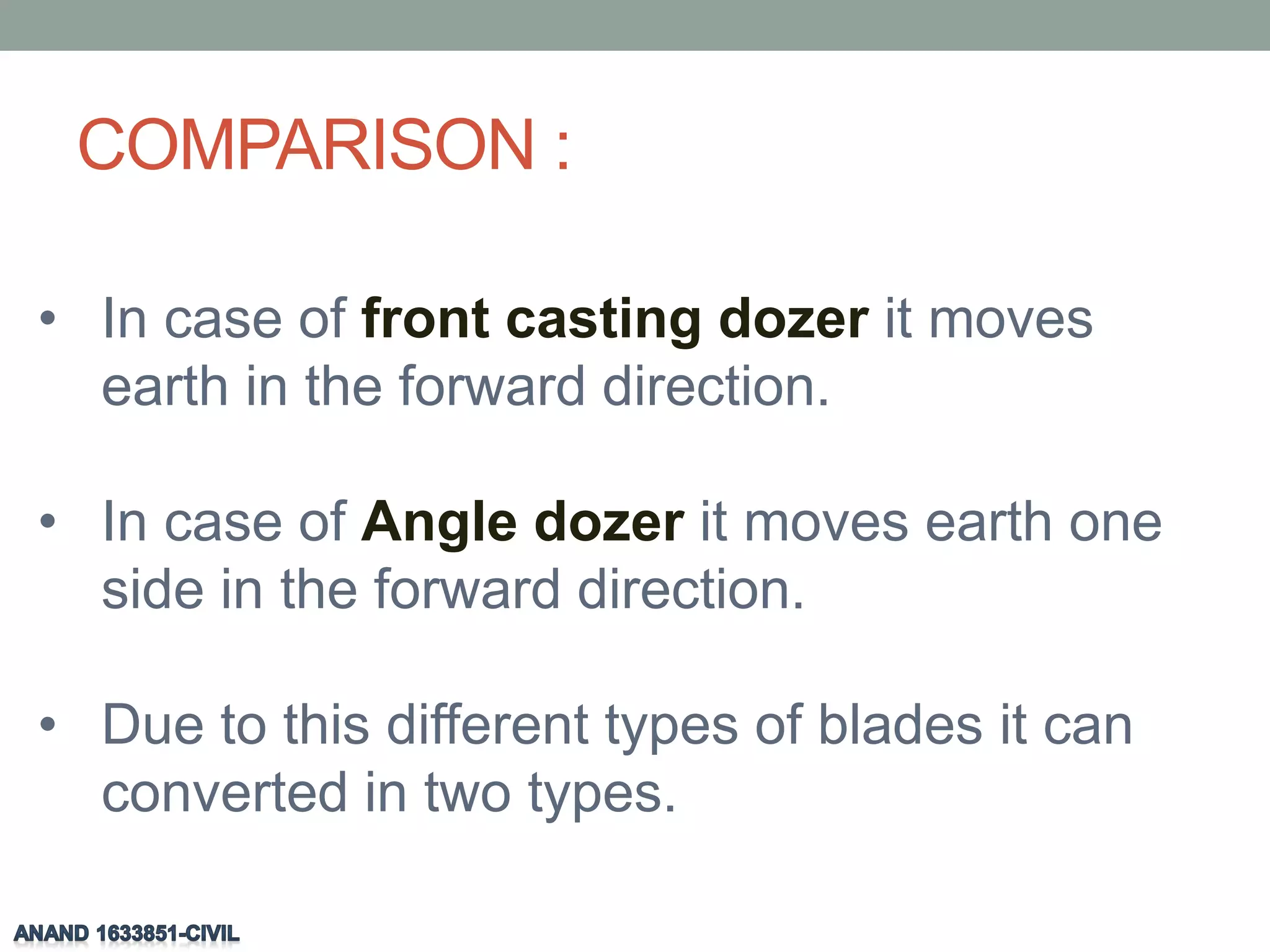 Bulldozer as machinery equipment | PPTX