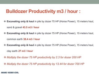 Bulldozer as machinery equipment | PPTX