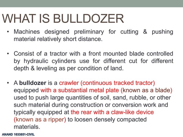 Bulldozer as machinery equipment | PPTX | Track and Field | Sports