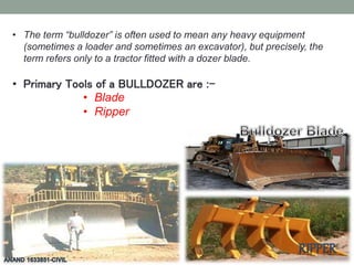 Bulldozer as machinery equipment | PPTX