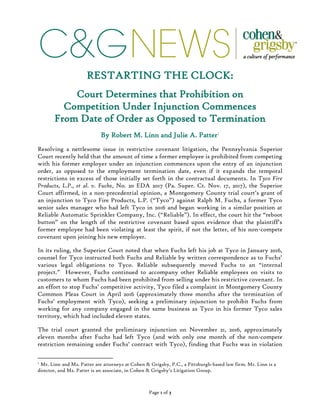 Litigation Bulletin - Restarting the Clock | PDF