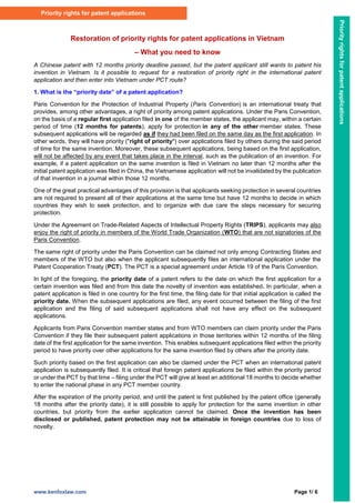 Restoration of priority rights for patent applications in Vietnam – What you need to know | PDF