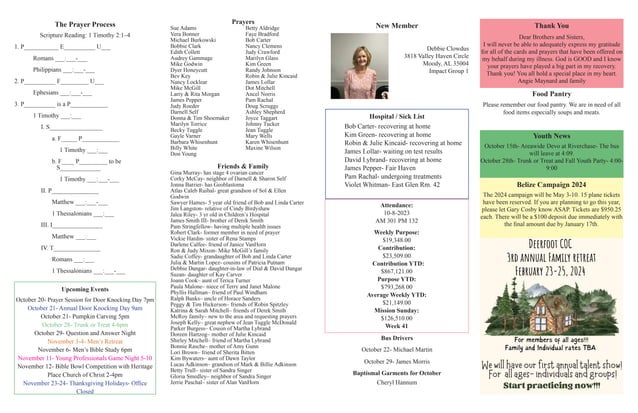 Deerfoot Church of Christ 10 15 23 | PPT