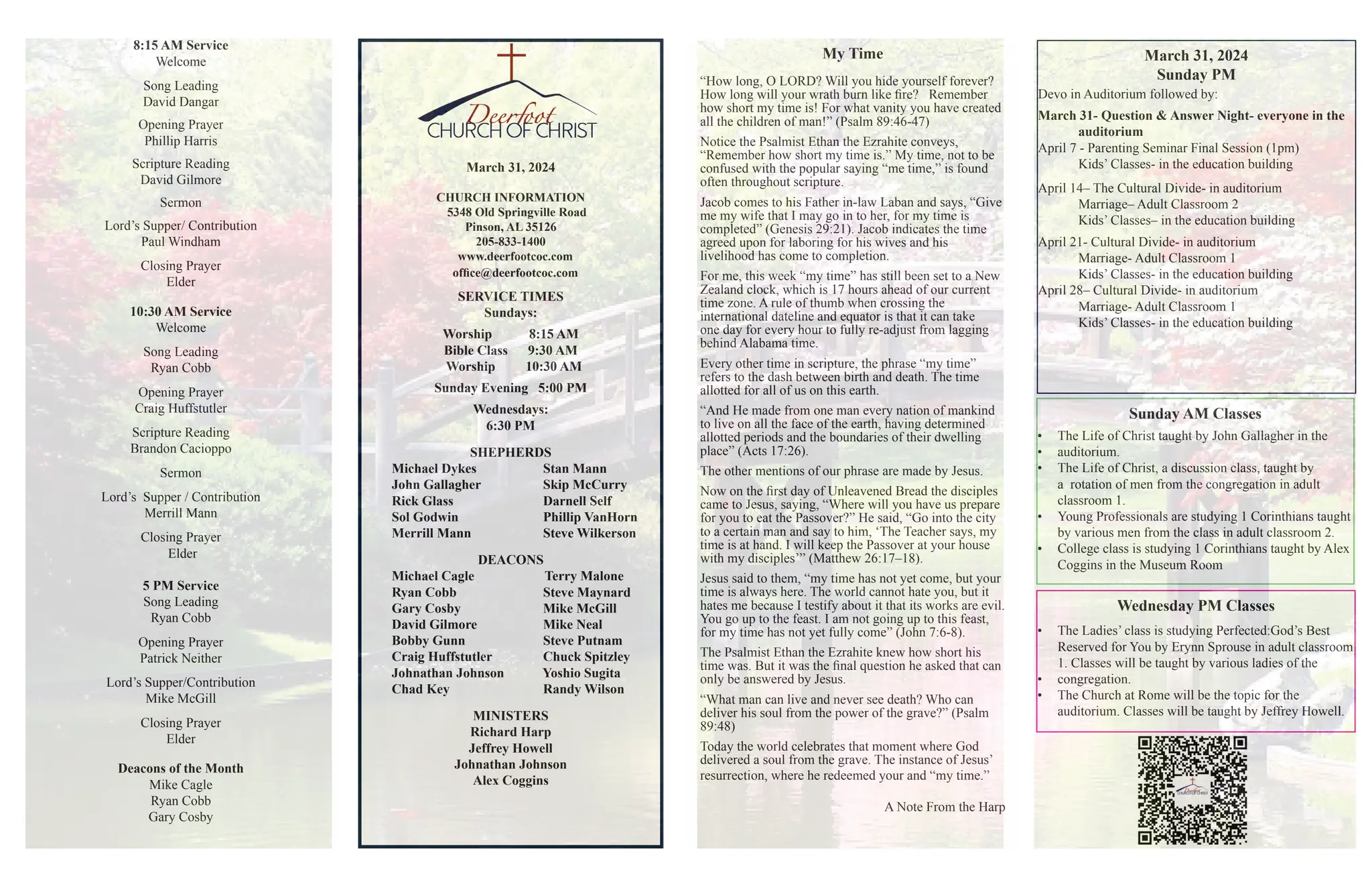 Deerfoot Church of Christ Bulletin 3 31 24 | PDF | Religious (Music and ...