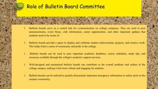 Bulletin Board Committee Annual Report24 | PPTX | College Planning ...