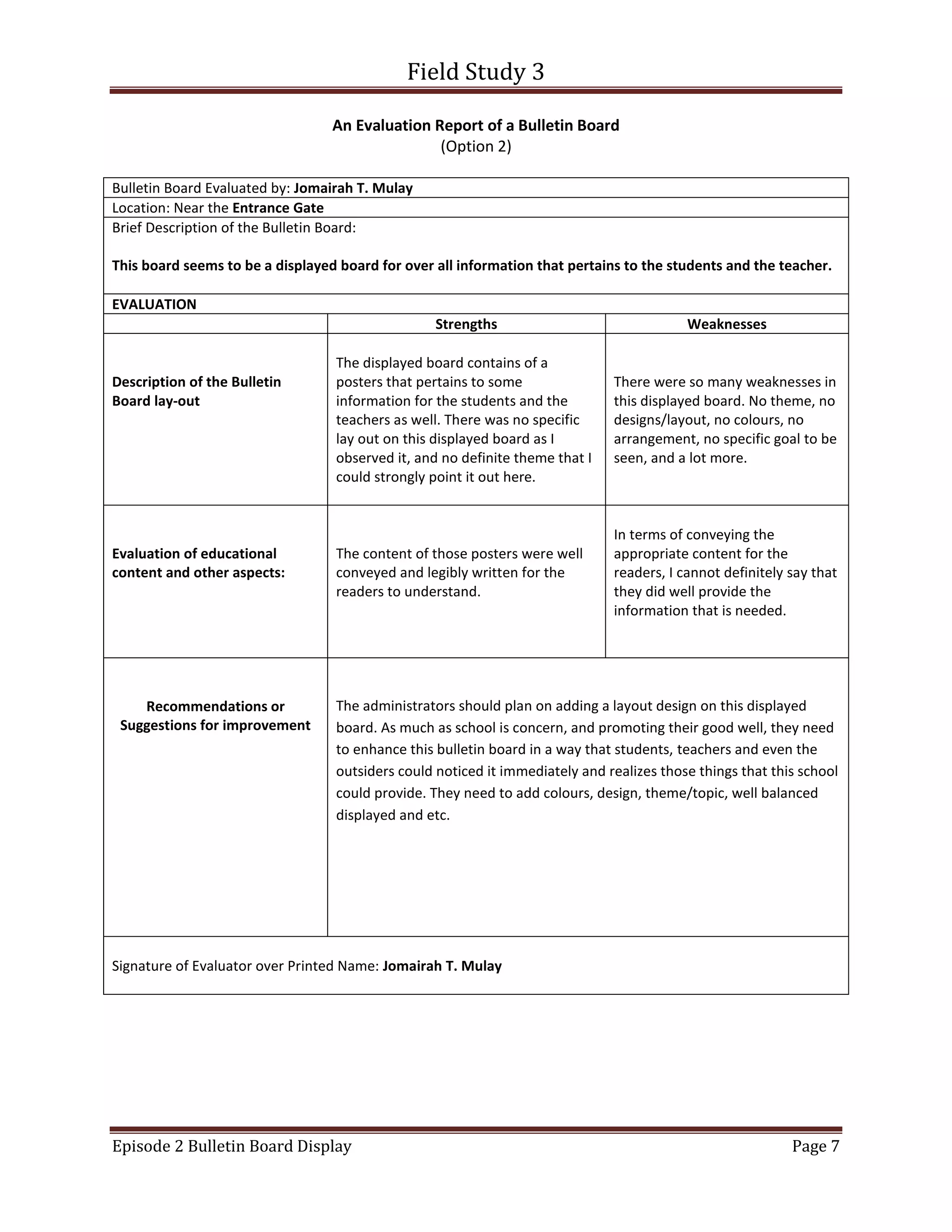 Bulletin Board Display New | DOCX