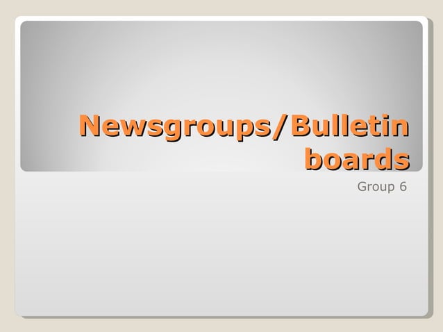 Bulletin Boards Newsgroups | PPT