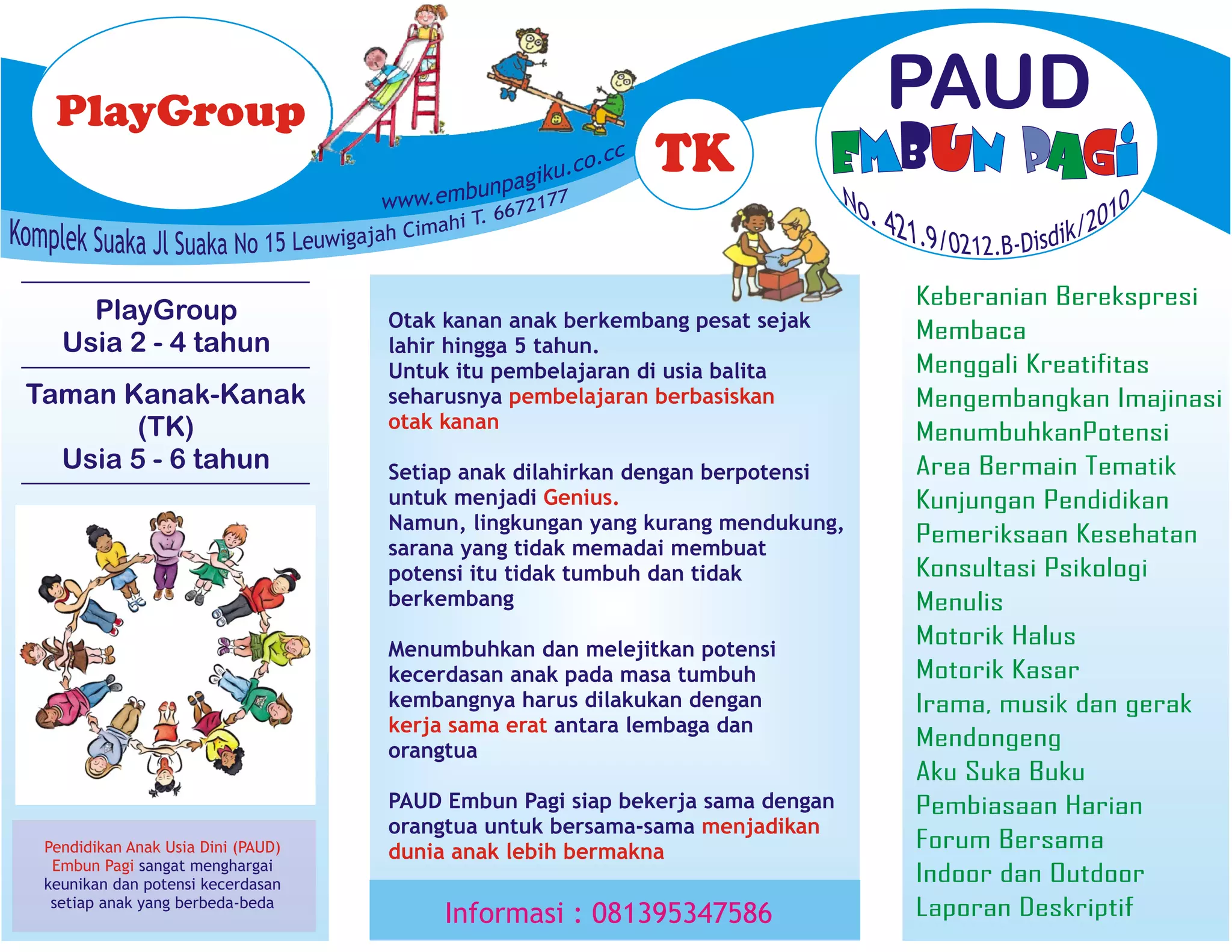 Bulletin brosur paud embun pagi | PDF