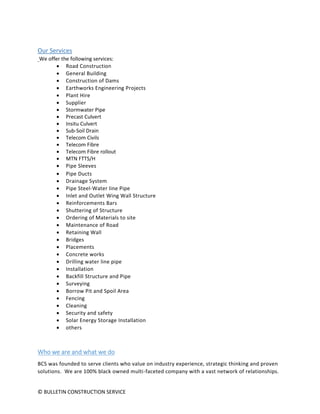 Bulletin construction secvice business profile 24.06.2016 word | PDF