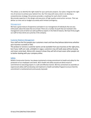 Bulletin construction secvice business profile 24.06.2016 word | PDF