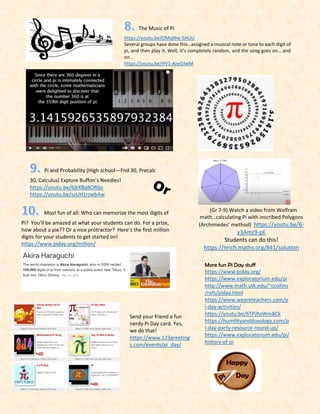Engaging Pi Day Activities and Educational Resources for All Ages | PDF