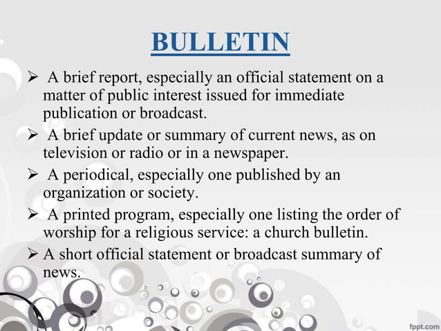 Bulletin Board | PPTX