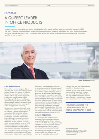 Laval technopole Economic Newsletter - Spring 2014 | PDF