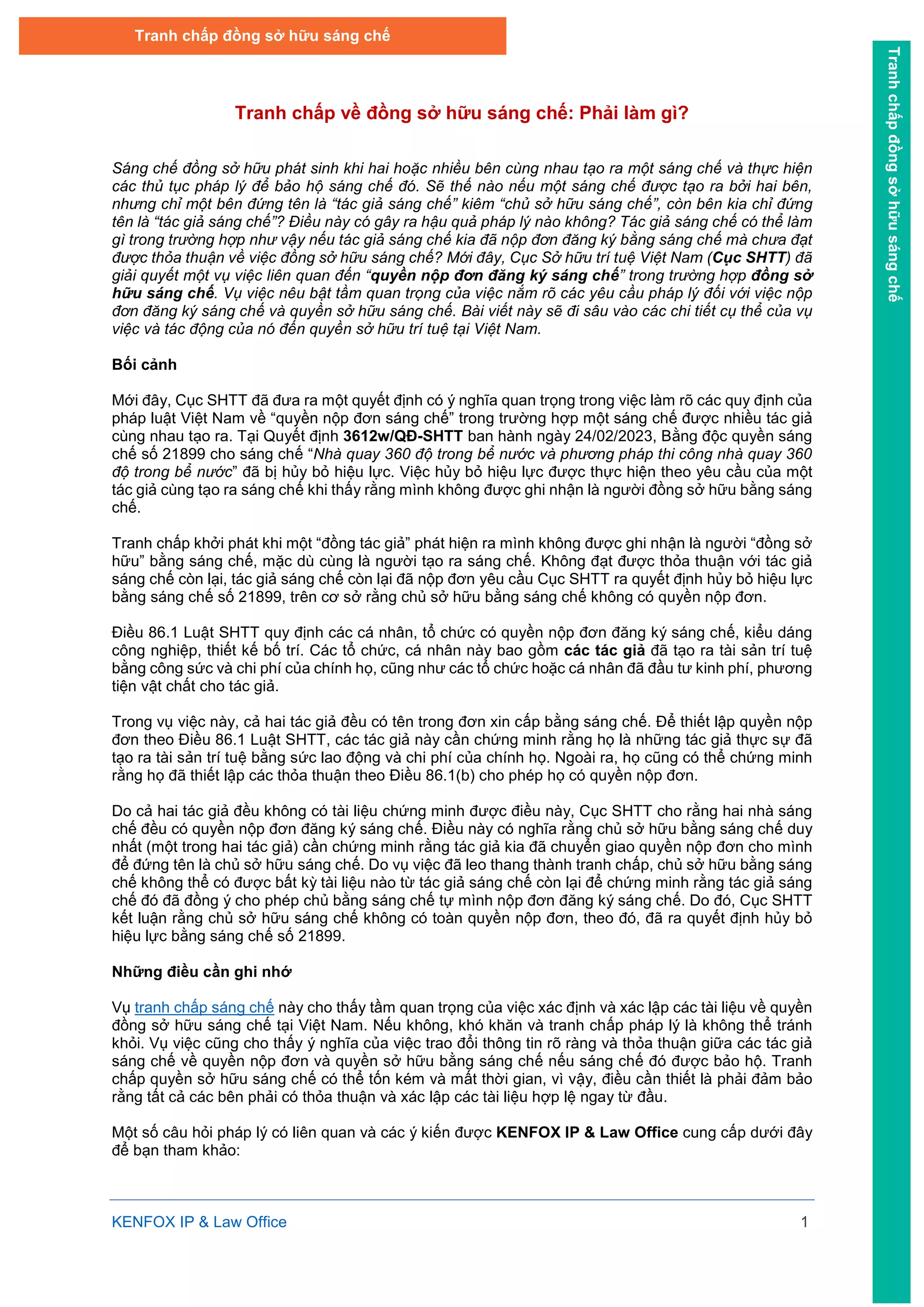 Tranh chấp về đồng sở hữu sáng chế - Phải làm gì.pdf