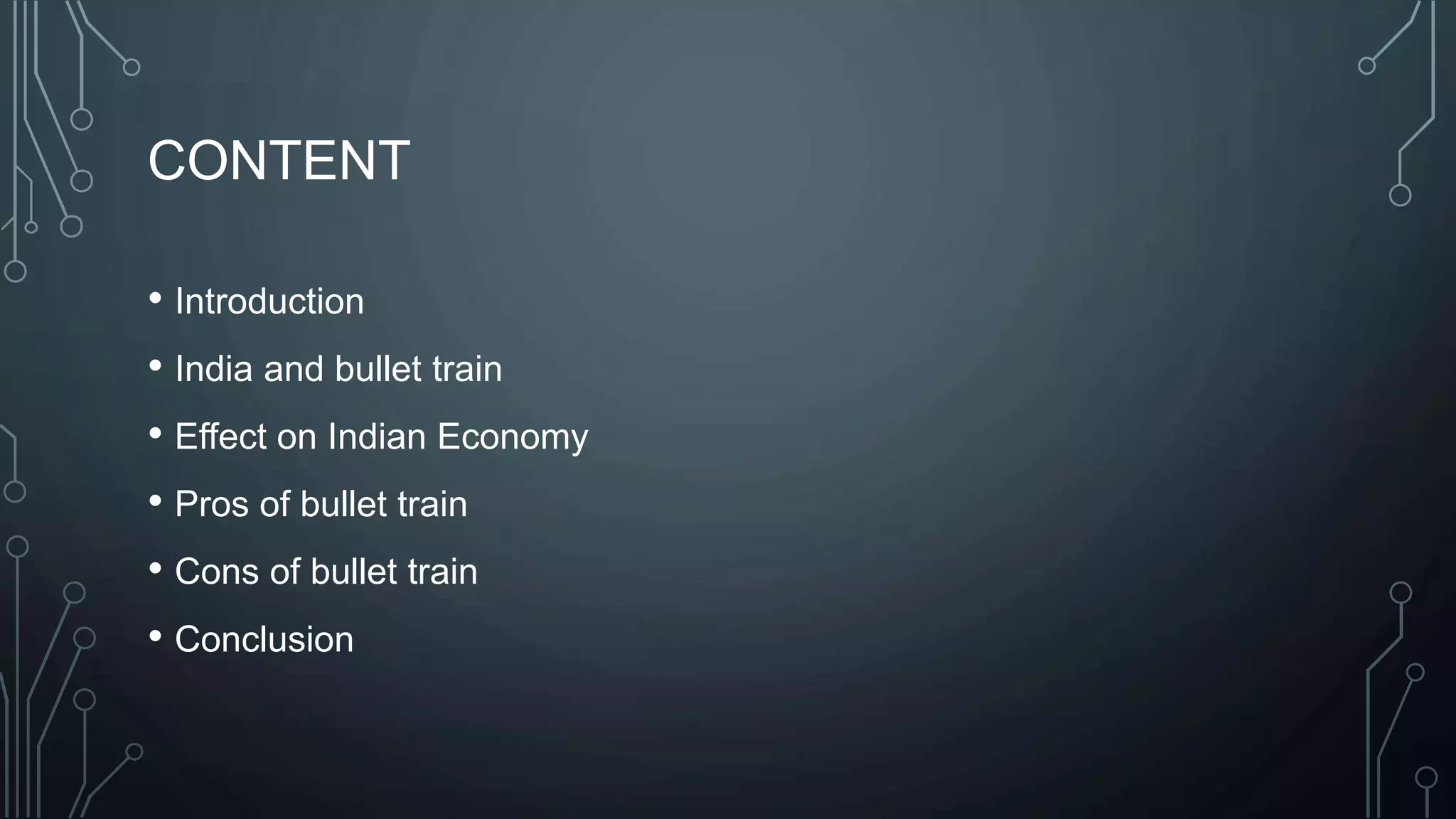 Bullet train boon or bane | PPT