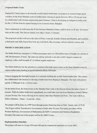 Bullet train case study | PDF