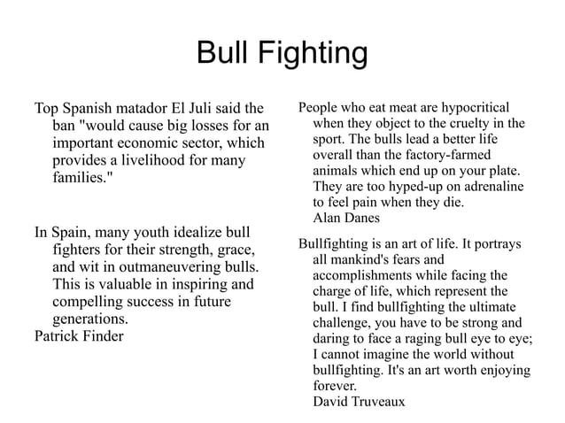 Bullfightingpresentationss | PPT