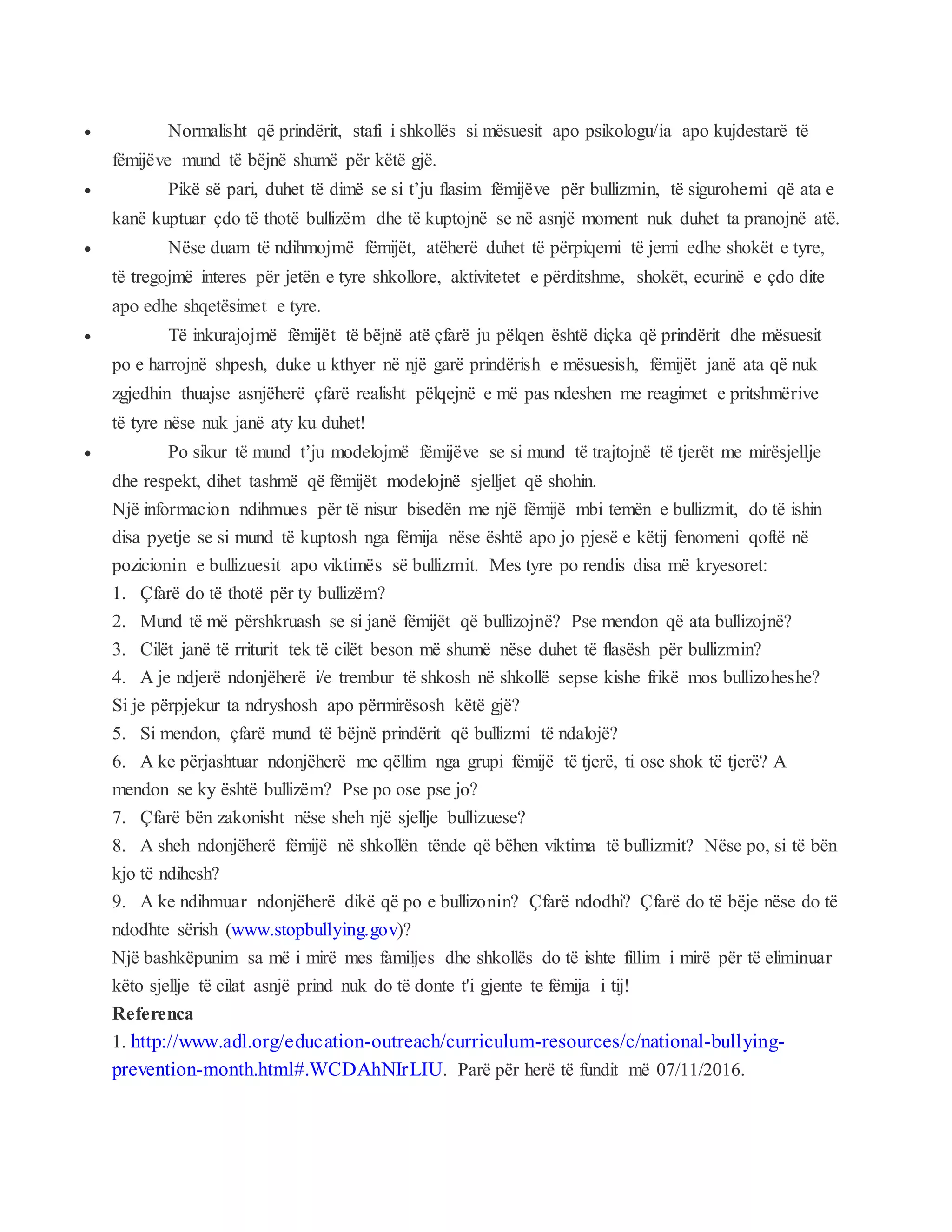 Bullizmi në shkolla | DOC