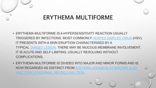 Bullous dermatoses and erythema multiformis | PPT