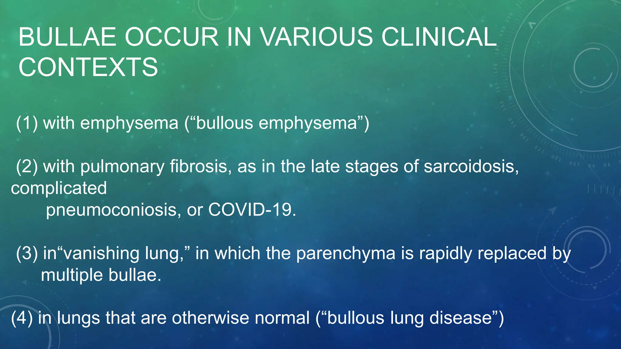 BULLOUS DISEASENOF THE LUNG.pptx high yield topic | PPTX