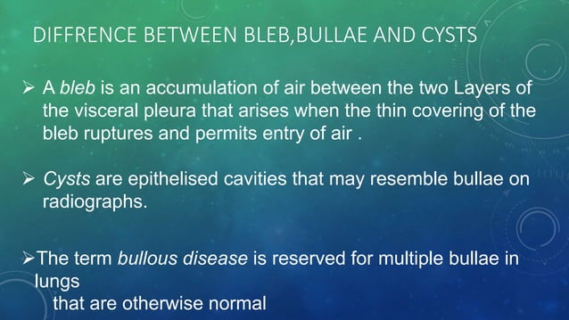 BULLOUS DISEASENOF THE LUNG.pptx high yield topic | PPT