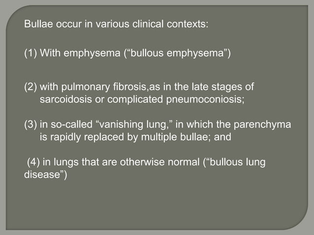 Bullous disease of lung.pptx | Lung and Respiratory Health | Diseases and Conditions