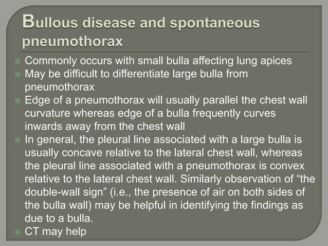 Bullous disease of lung.pptx | Lung and Respiratory Health | Diseases ...