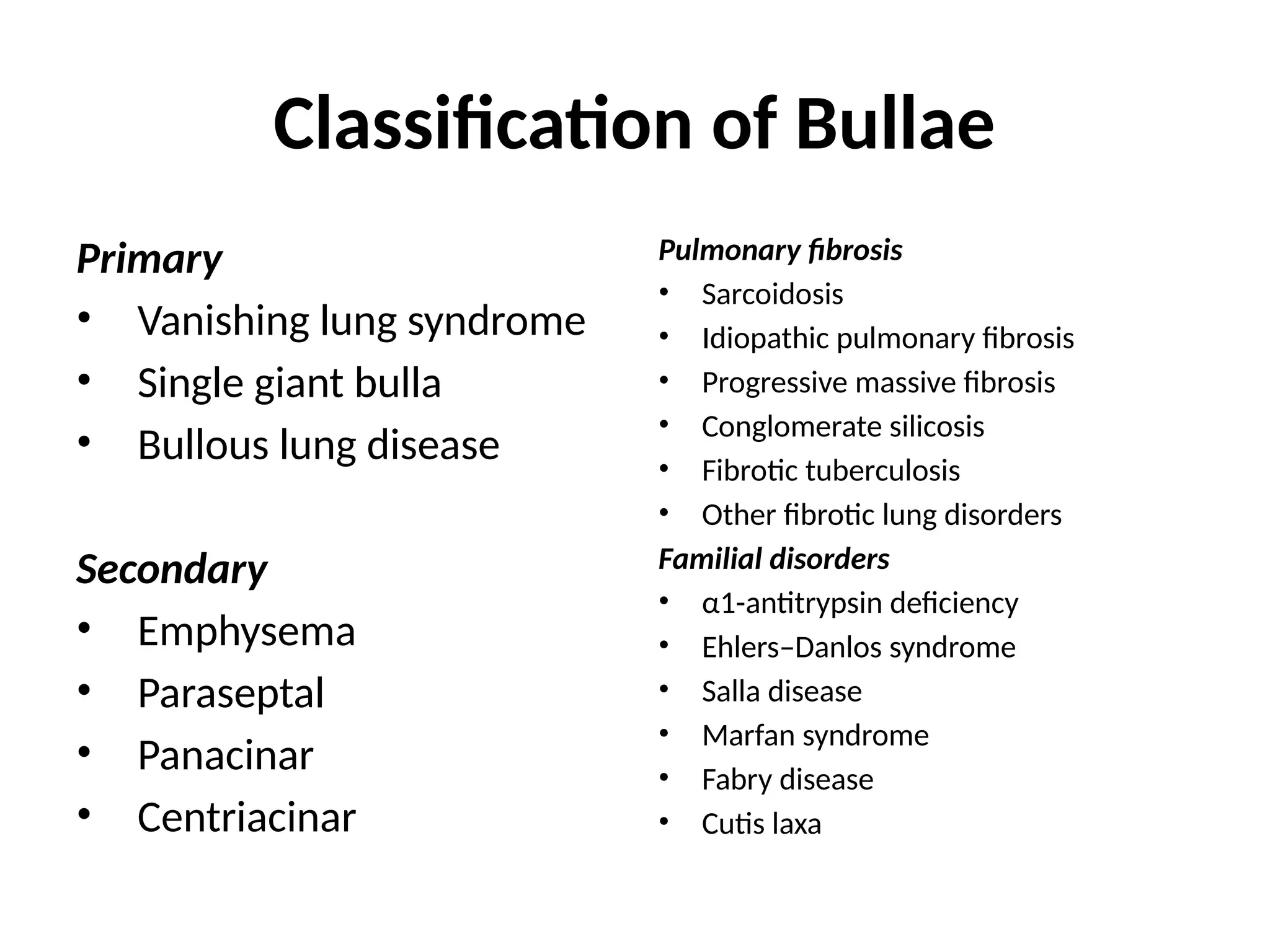 Bullous Disease of the Lung pulmonary medicine | PPTX