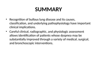Bullous Disease of the Lung pulmonary medicine | PPTX