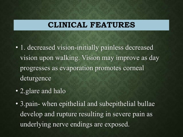 Bullous keratopathy | PPTX | Eye and Vision Conditions | Diseases and ...