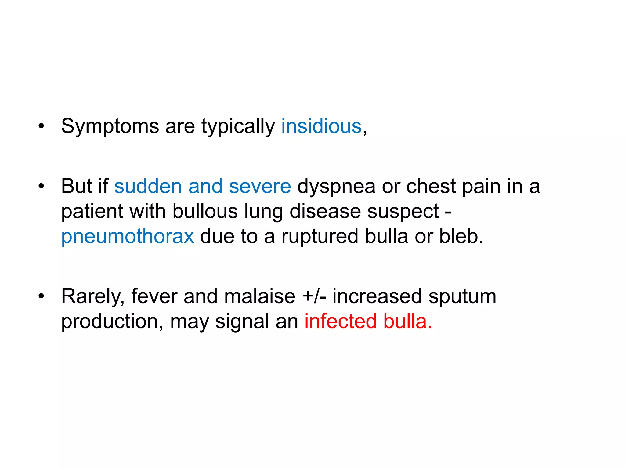 Approach to Bullous lung disease | PPT