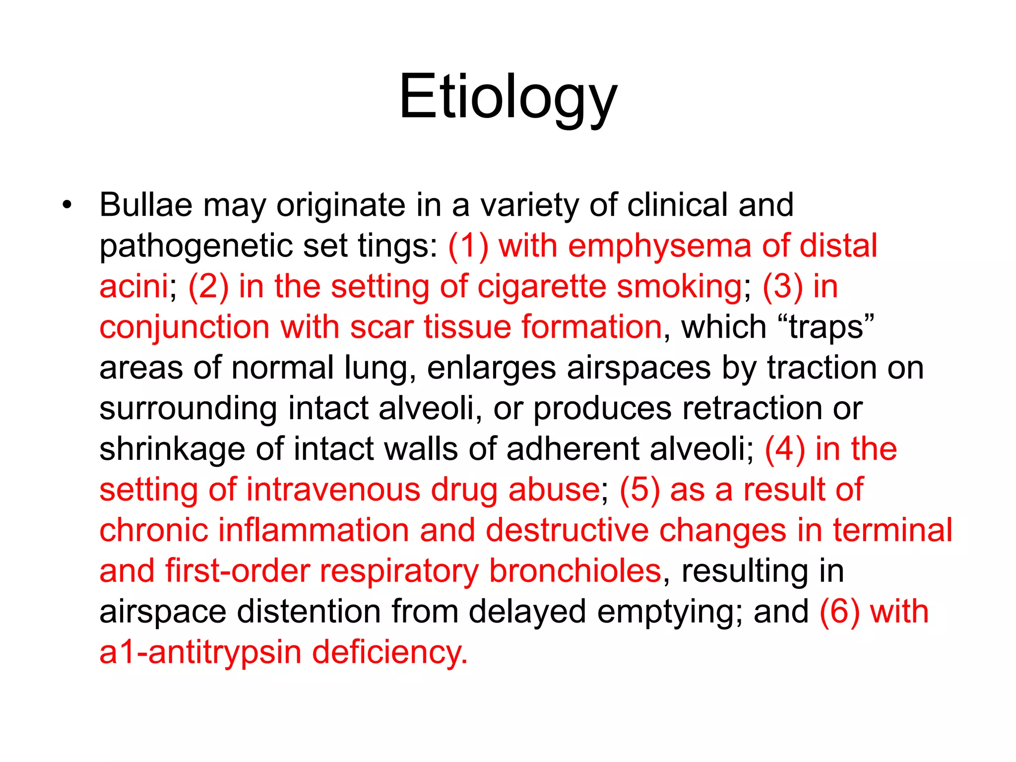 Approach to Bullous lung disease | PPT