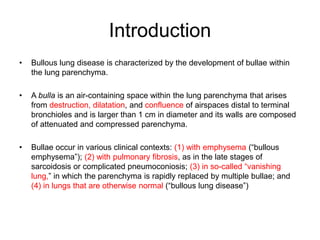 Approach to Bullous lung disease | PPT