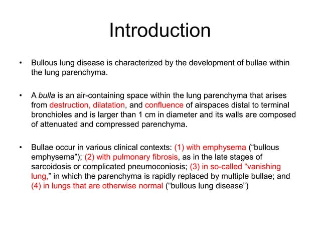 Approach to Bullous lung disease | PPT | Lung and Respiratory Health ...