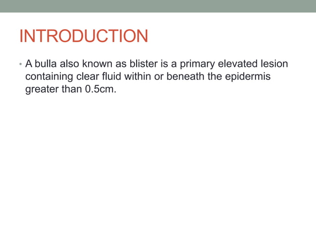 BULLOUS SKIN DISORDERS.ppt | Skin and Dermatology | Diseases and Conditions