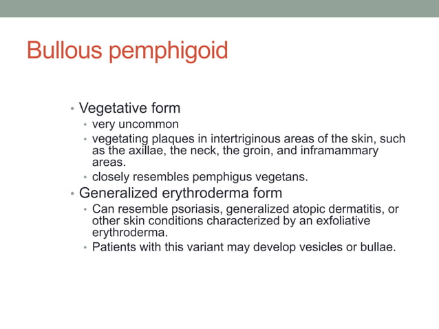 BULLOUS SKIN DISORDERS.ppt | Skin and Dermatology | Diseases and Conditions