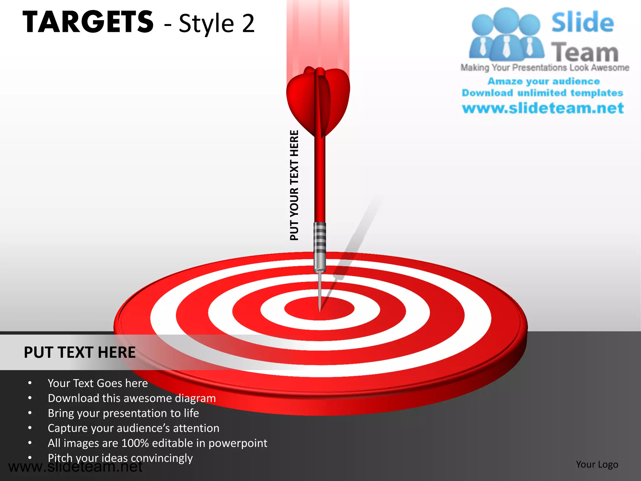 Bullseye darts targets style design 2 powerpoint ppt templates. | PDF