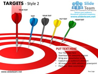 Bullseye darts targets style design 2 powerpoint ppt templates. | PDF