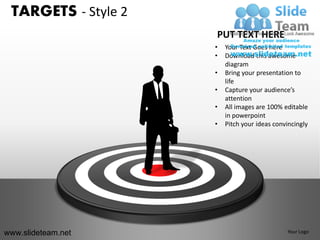 Bullseye darts targets style design 2 powerpoint ppt templates. | PDF