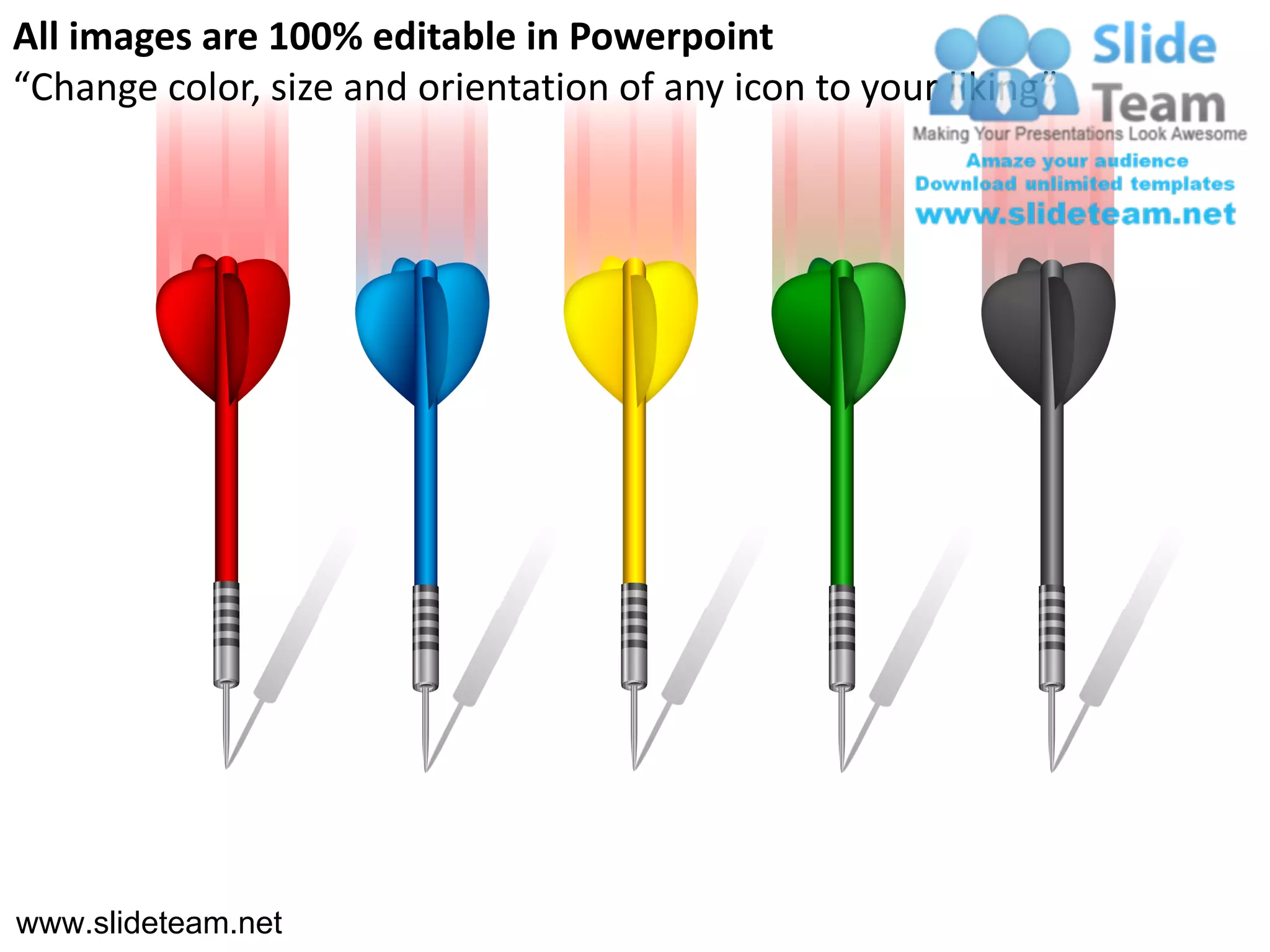 Bullseyes darts targets design 2 powerpoint ppt templates. | PPT