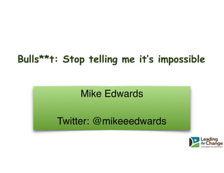 Bullshit stop telling me it's impossible | PDF | Resume Writing and ...