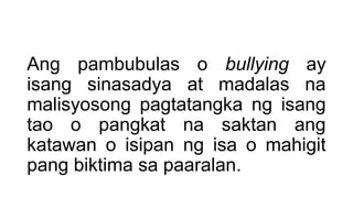 bullying.4th.pptx Edukasyon sa Pagpapakatao | PPTX