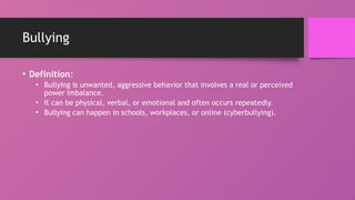 Bullying as one of the social issue around the world | PPTX